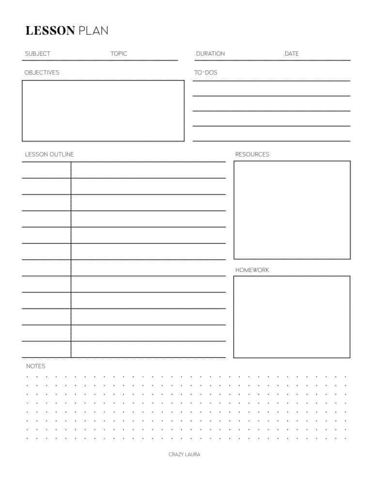 Free Teacher Printables & Trackers Mini PDF Pack - Crazy Laura