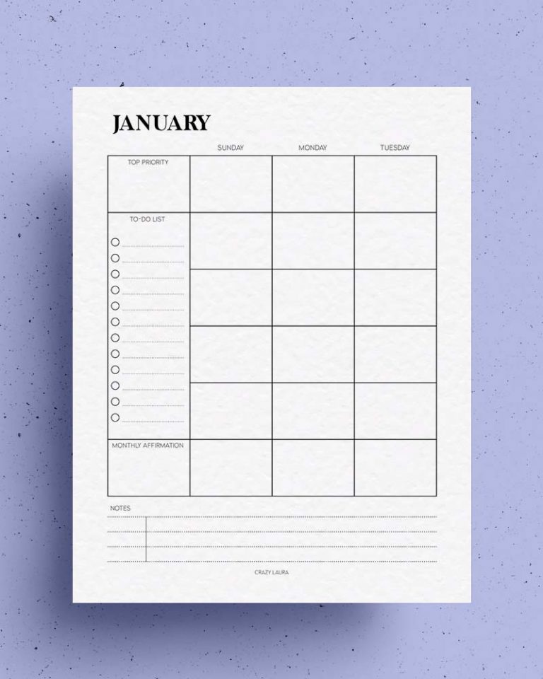 Student Planner Printable Pack With 16 Pages - Crazy Laura
