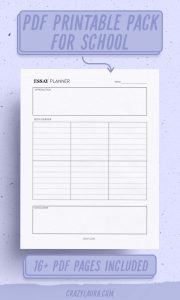 Student Planner Printable Pack With 16 Pages - Crazy Laura