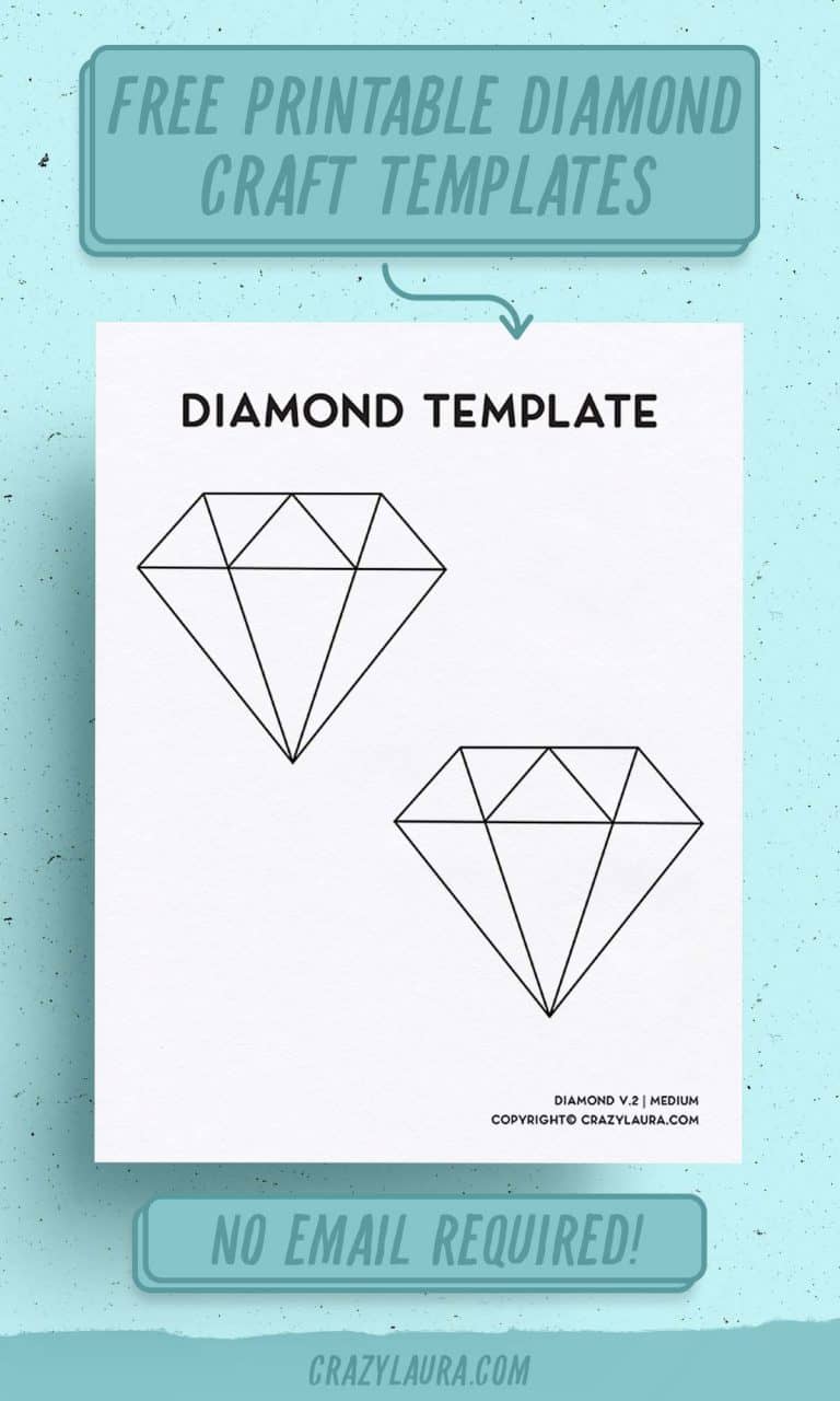 Free Diamond Template & Outline Printable Sheets - Crazy Laura