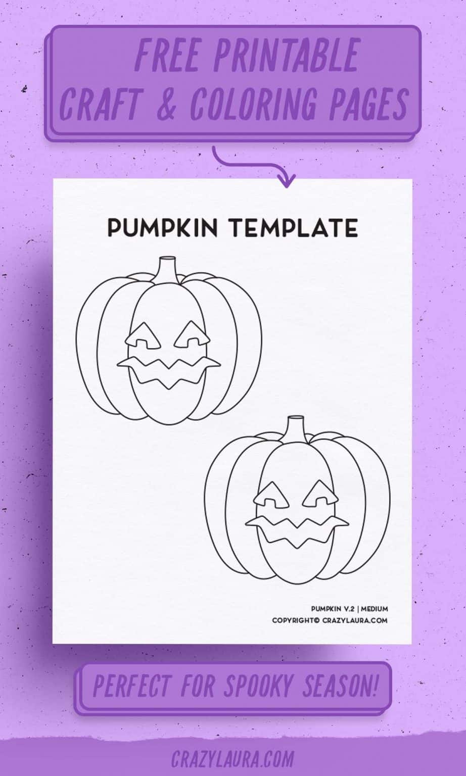Free Pumpkin Template & Stencil Printable Sheets - Crazy Laura