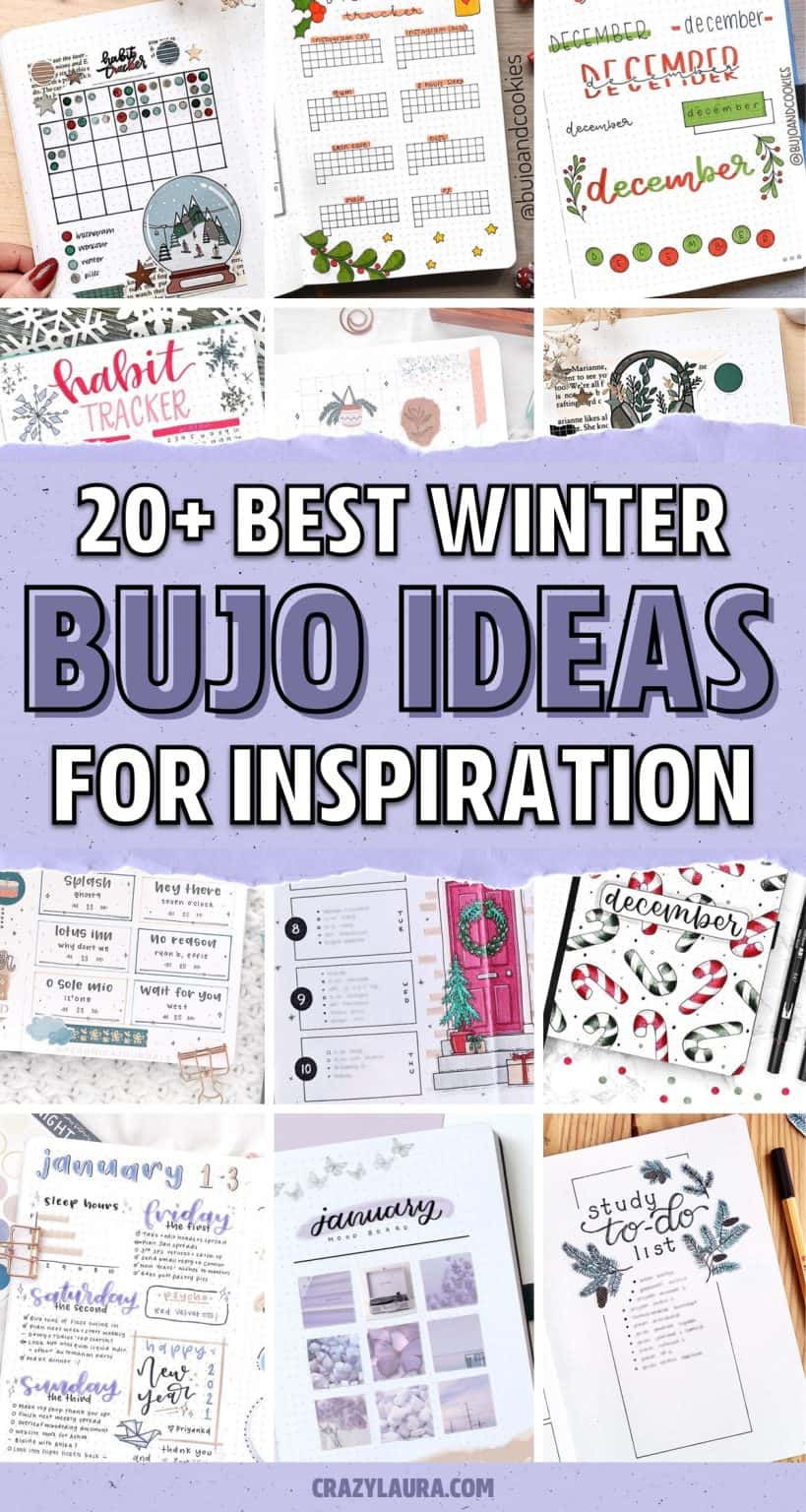 20+ Best Winter Bullet Journal Spreads For Inspiration - Crazy Laura
