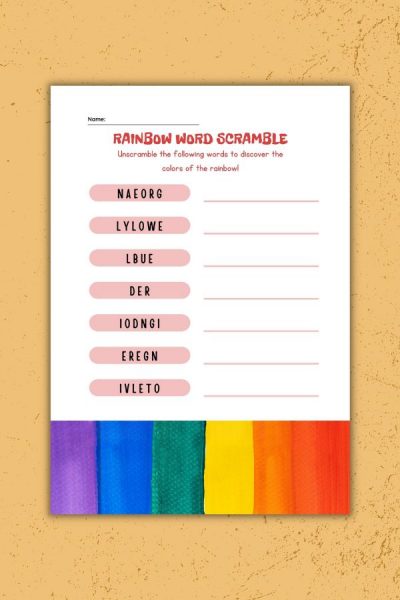 5 Free Rainbow Printables for Preschoolers In