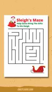 8 Free Fun Christmas Printable Maze Worksheets - Crazy Laura