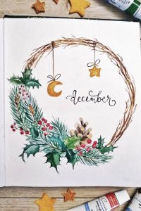 20+ Festive Christmas Bullet Journal Cover Page Ideas