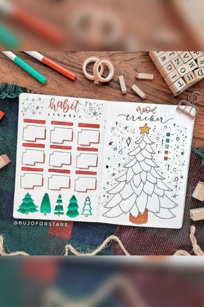20+ Christmas Bullet Journal Mood Tracker Ideas For