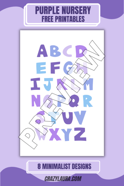 8 Minimalist Purple Nursery Printables - Crazy Laura