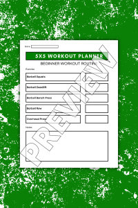 4 Free Printable 5x5 Workout Planner - Crazy Laura
