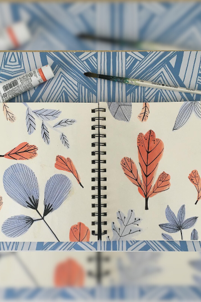 Unfolding Autumn: 12 Fall Nature Sketches Spread - Crazy Laura