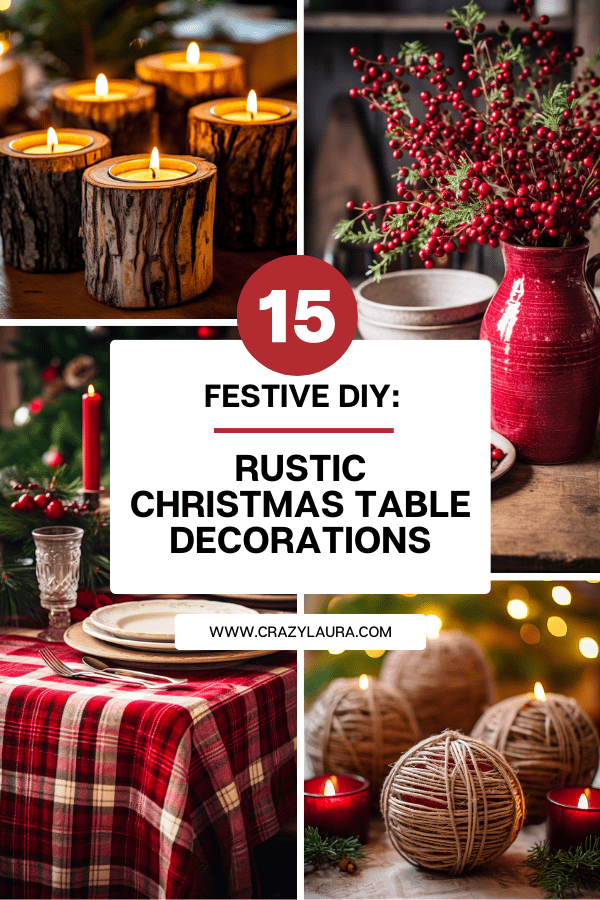 15 Chic Diy Rustic Christmas Table Decorations - Crazy Laura