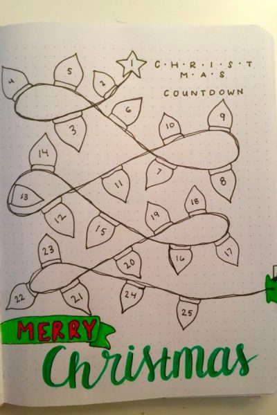 15+ Must-Have Bullet Journal Christmas Countdown Doodles