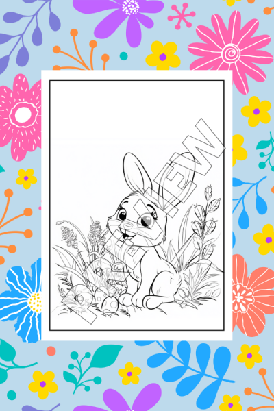 5 Free Printable Easter Bunny Coloring Pages - Crazy Laura